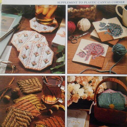 Colorful Coaster Set Plastic Canvas Pattern - Etsy