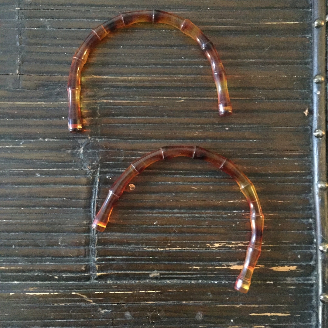 Pair of Stylish Round Plastic Molded Bamboo Handles, Pair of Bag ...