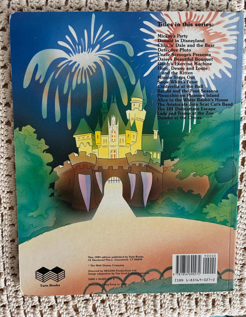 Donald in Disneyland, 1989 Twin Books Board Book, Vintage Disney Story ...