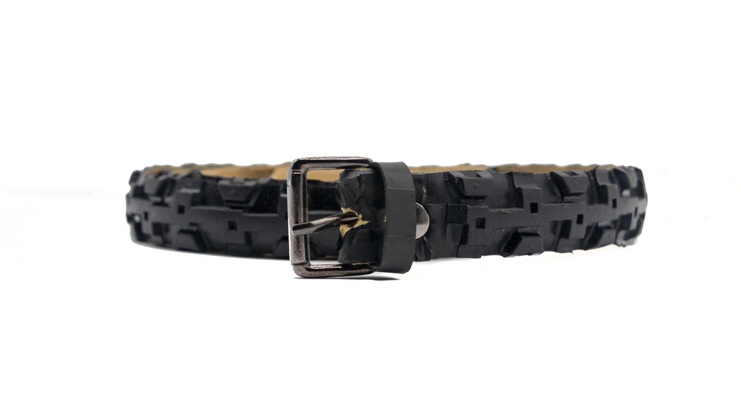 Black Belt Made From Recycled Bicycle Tires, Tire Belt, Eco Gift, High ...