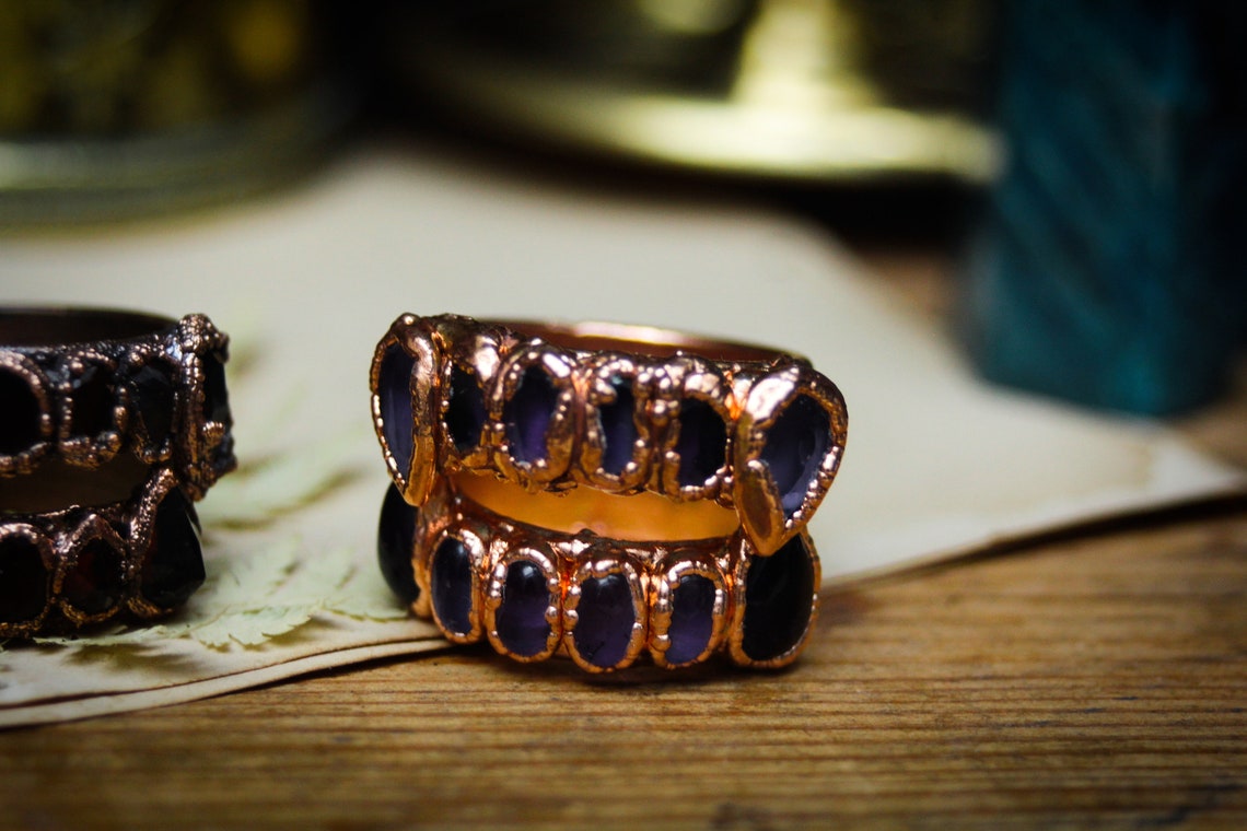 Vampire fangs ring garnet vampire jewelry halloween jewelry | Etsy