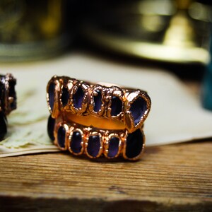 Vampire Fangs Ring, Garnet Vampire Jewelry, Halloween Jewelry, Gothic ...