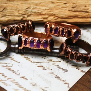 Vampire Fangs Ring, Garnet Vampire Jewelry, Halloween Jewelry, Gothic ...