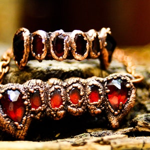 Vampire Fangs Ring, Garnet Vampire Jewelry, Halloween Jewelry, Gothic ...