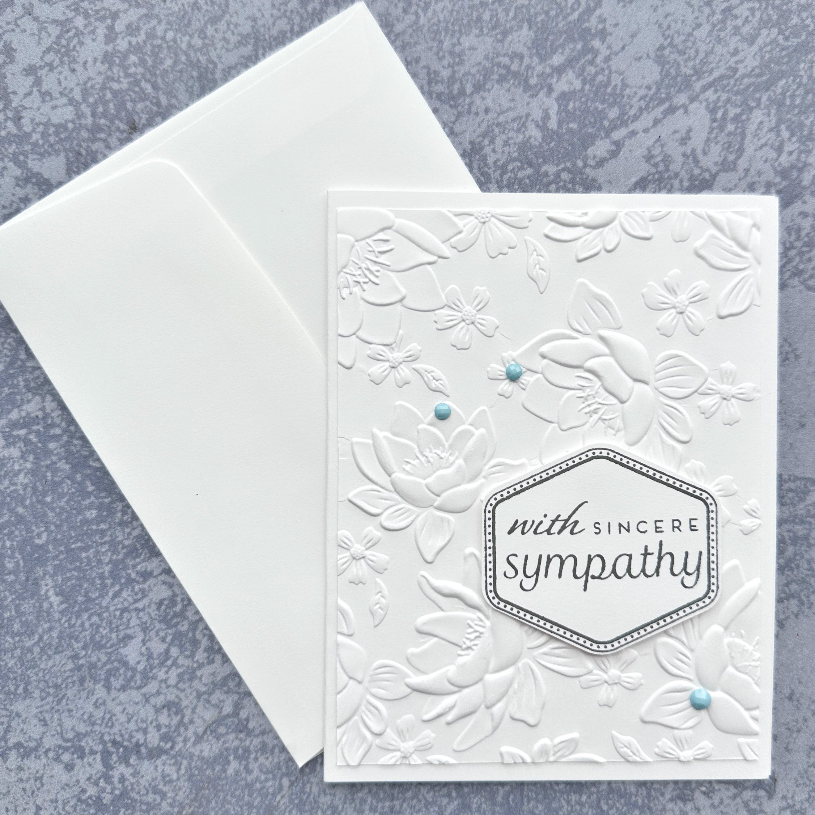 Textured Floral Sympathy Handmade Card - Etsy