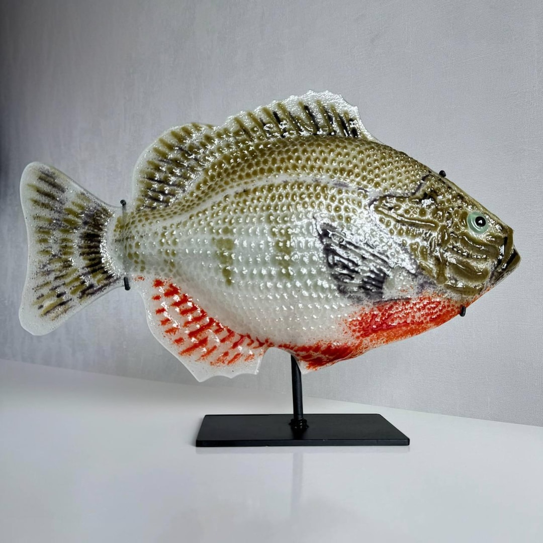 Handcrafted Glass Perch Sculpture on Metal Stand - Perfect Gift for ...