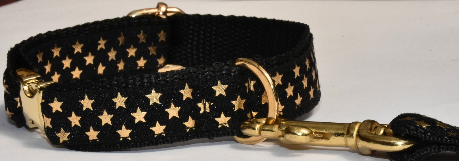Gold Star Dog Collar, Dog Collar, Black and Gold Star Collar, Cat ...
