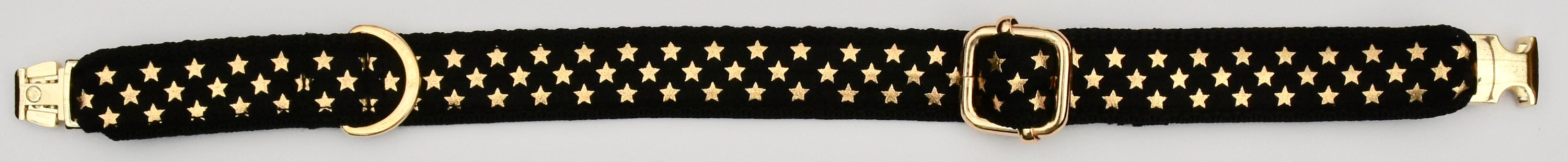 Gold Star Dog Collar, Dog Collar, Black and Gold Star Collar, Cat ...
