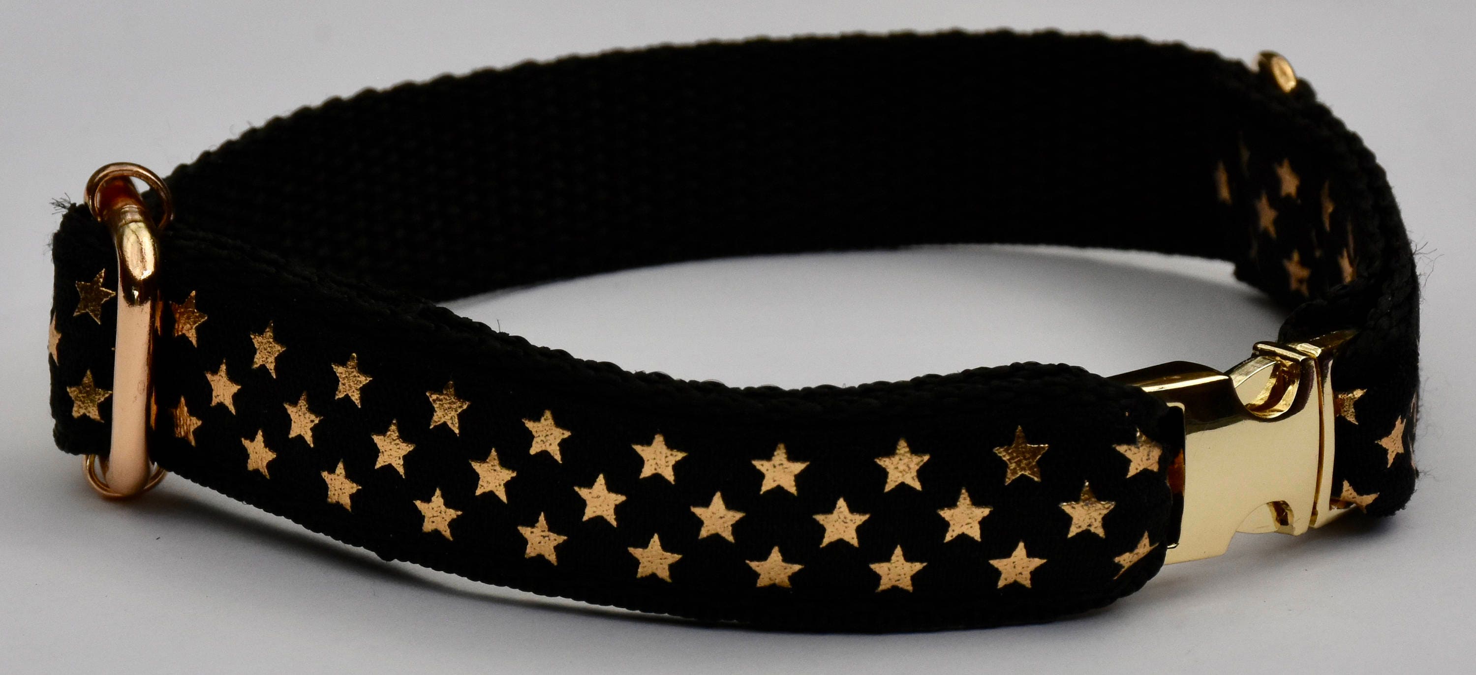 Gold Star Dog Collar, Dog Collar, Black and Gold Star Collar, Cat ...