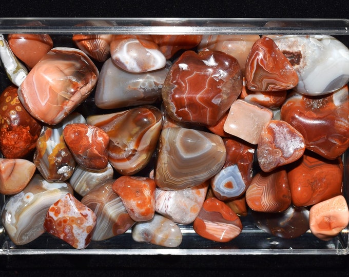 Lake Superior Agate, Mini Display Box, Select Grade Polished Gems - Etsy