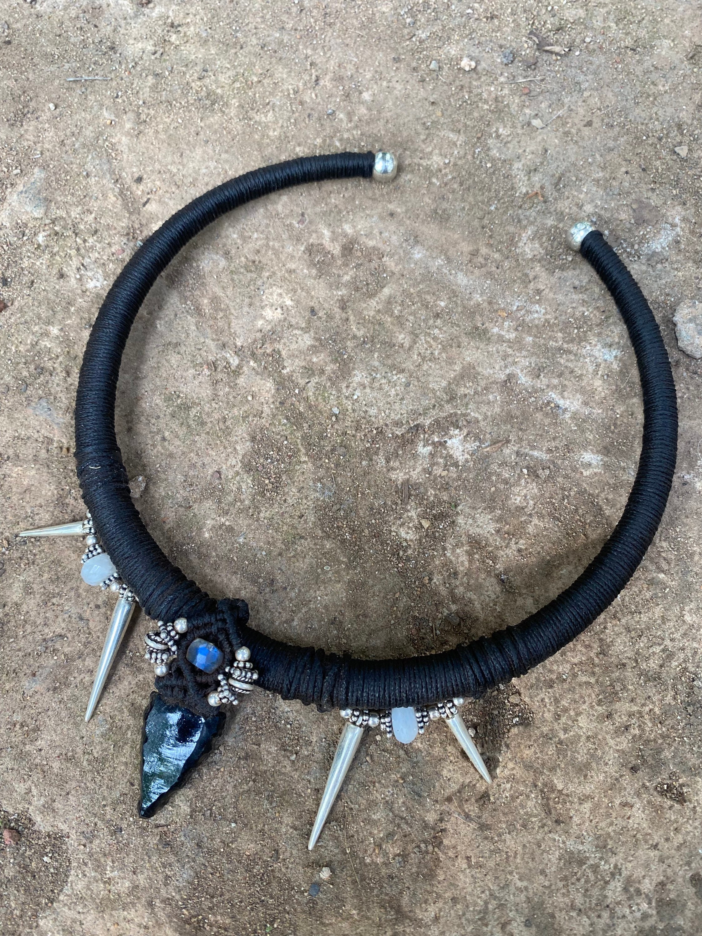 Spiked Arrowhead Collar - Etsy