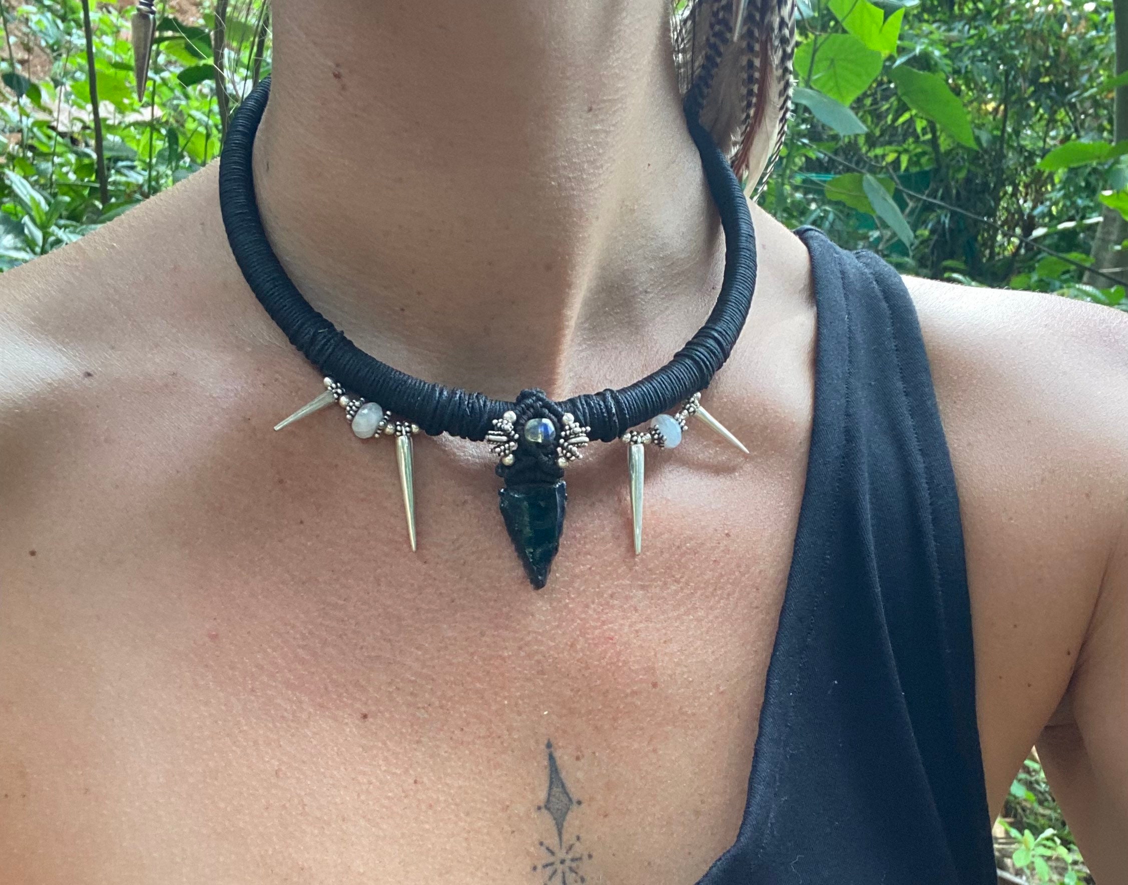 Spiked Arrowhead Collar - Etsy