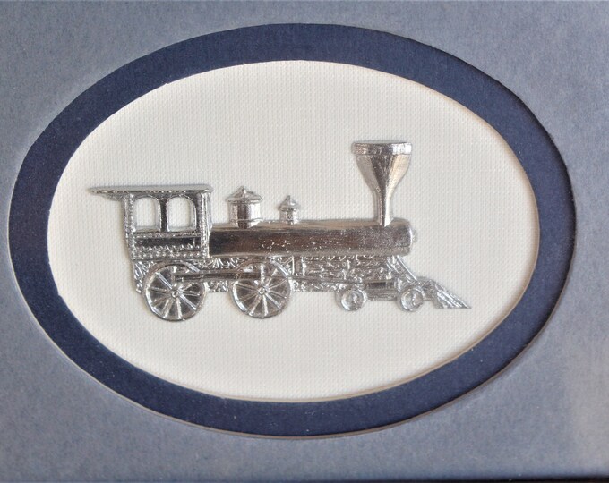 Vintage Pewter Train Wall Hanging, Wood Frame, Reed Pewter Collectible ...