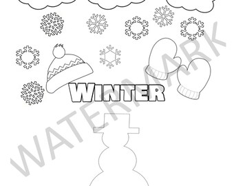 WINTER Digital Coloring Page, Wintertime Doodle Adult Coloring Book ...