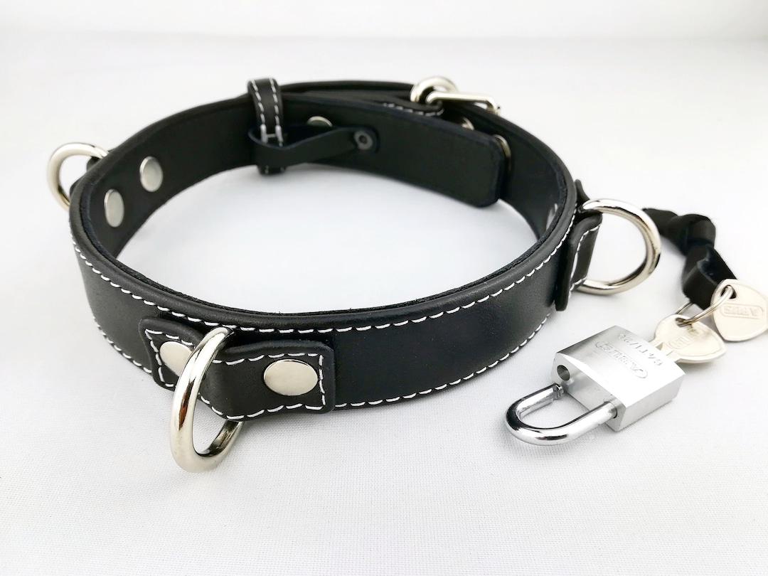 BONDAGE LOCK Lockable Leather Choker - Etsy
