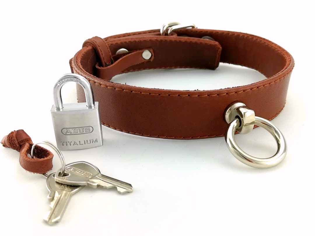 LOCK of O Lockable Leather Choker With O-ring - Etsy