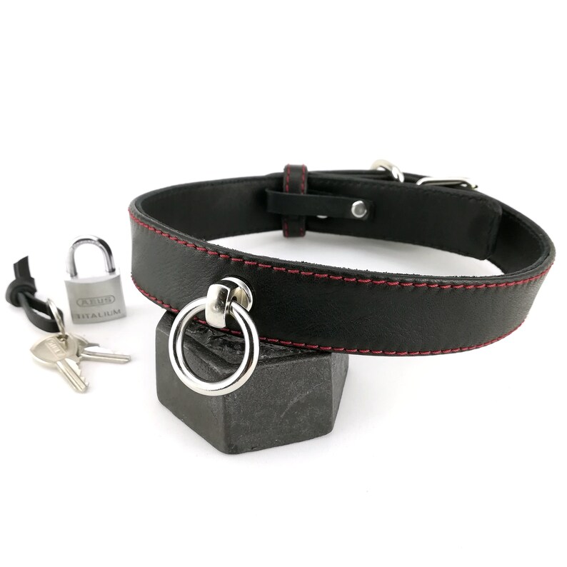 LOCK of O Lockable Leather Choker With O-ring - Etsy