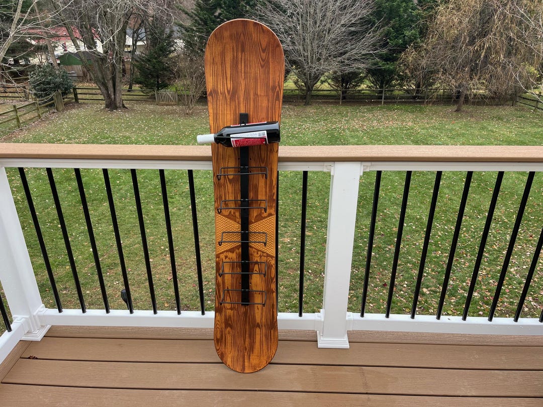 Snowboard Wine Rack - Hand Painted Faux Wood Grain - Wall Mount - Etsy