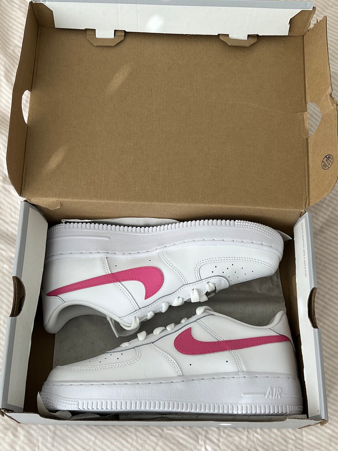 Nike AF1 Custom Design Pink Tick - Etsy