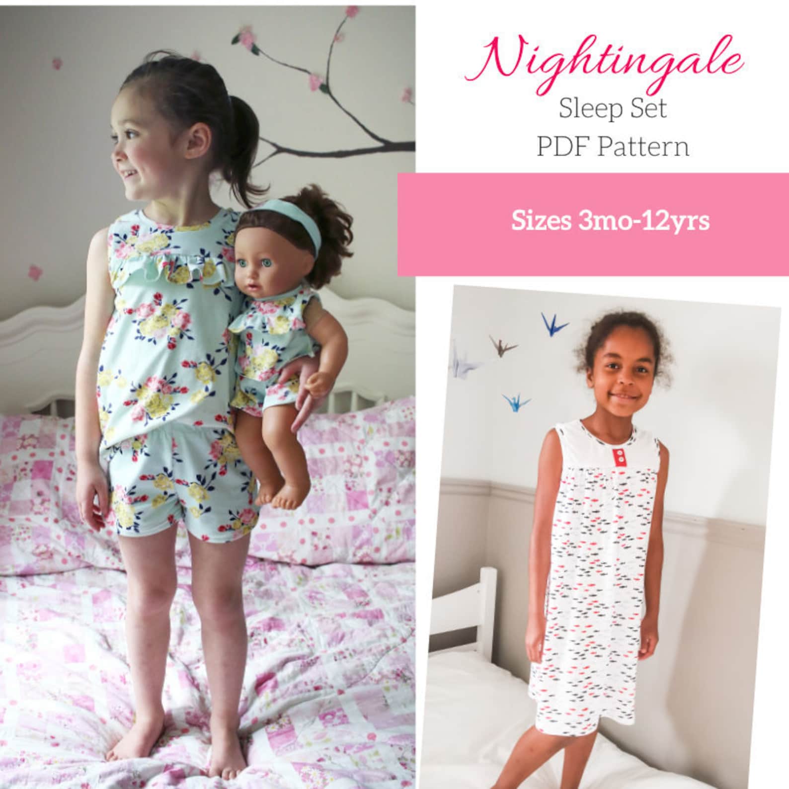 Children's Nightingale 3mo-12yr PDF Pattern - Etsy