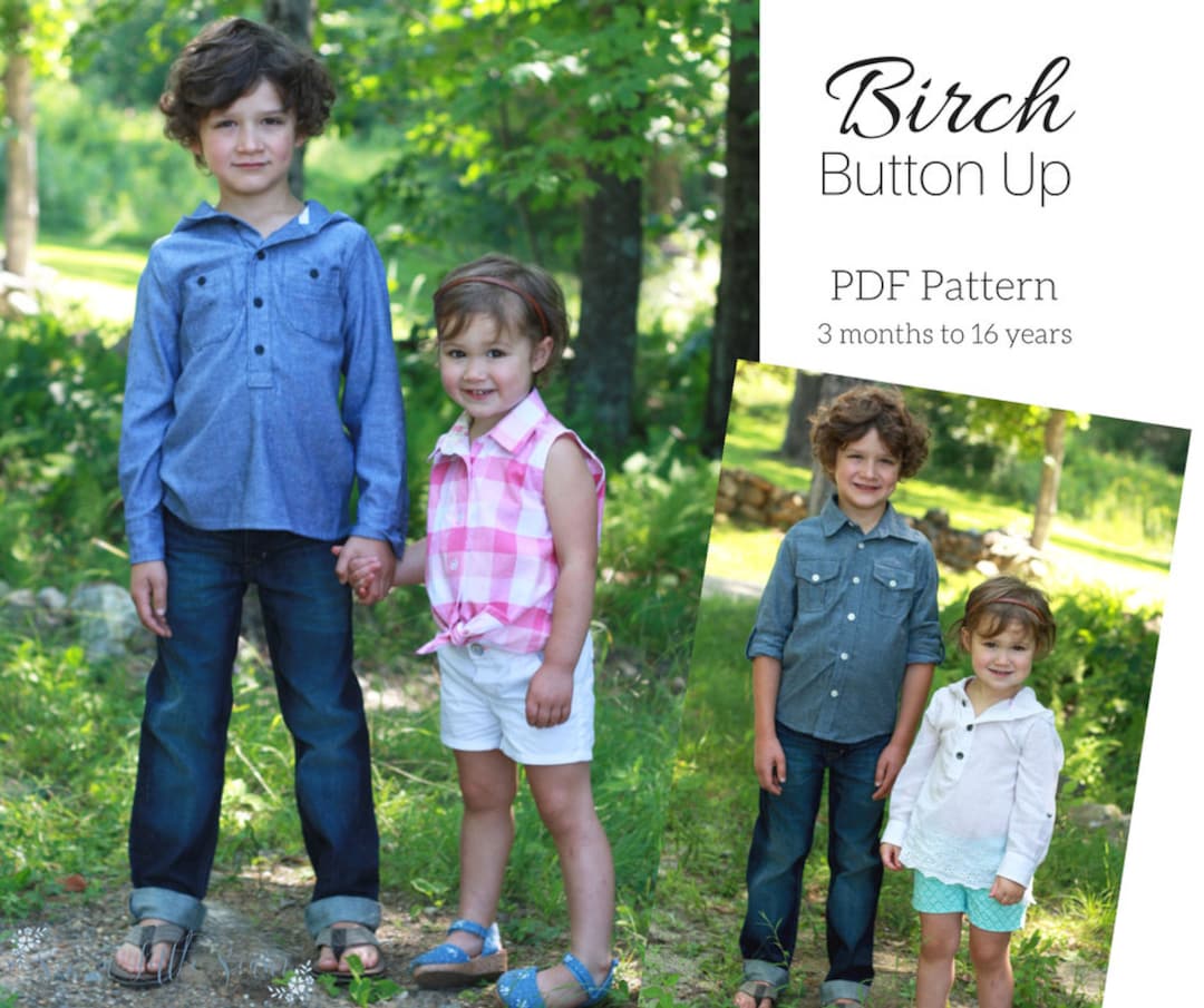 Birch Button up PDF Pattern - Etsy