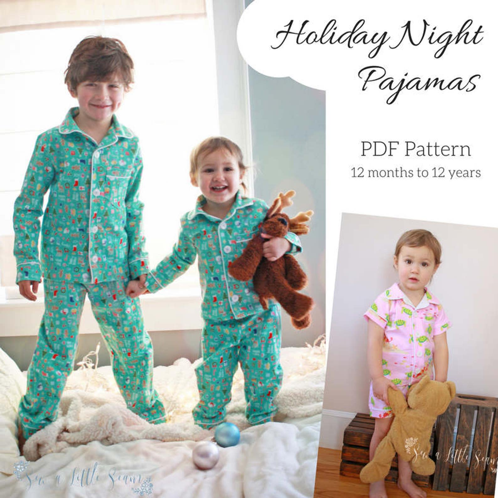 Holiday Night Pajamas PDF Sewing Pattern - Etsy