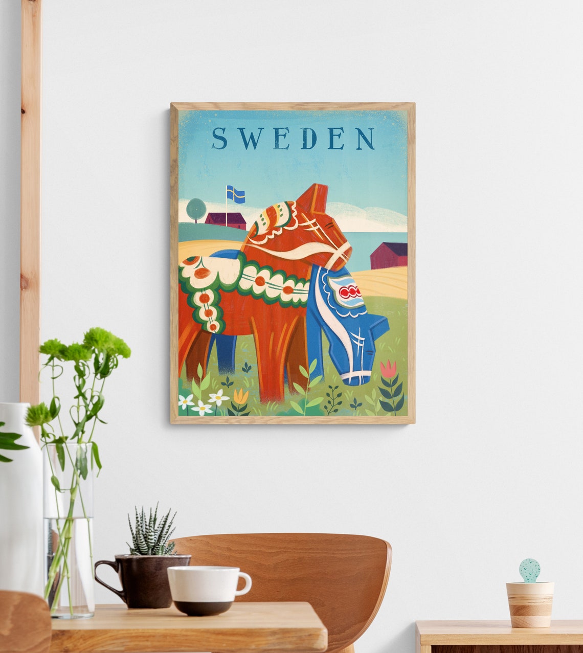 Travel Poster Retro Poster Sweden Gift Nordic Poster - Etsy