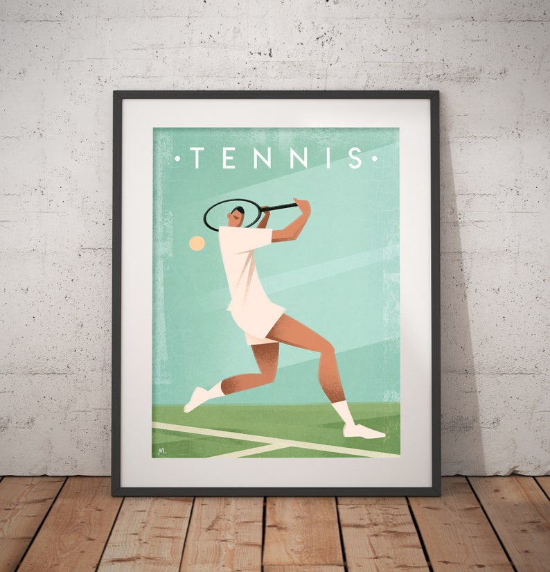 Tennis Art Wall, Tennis, Sports Print, Tennis Poster, Tennis Print ...
