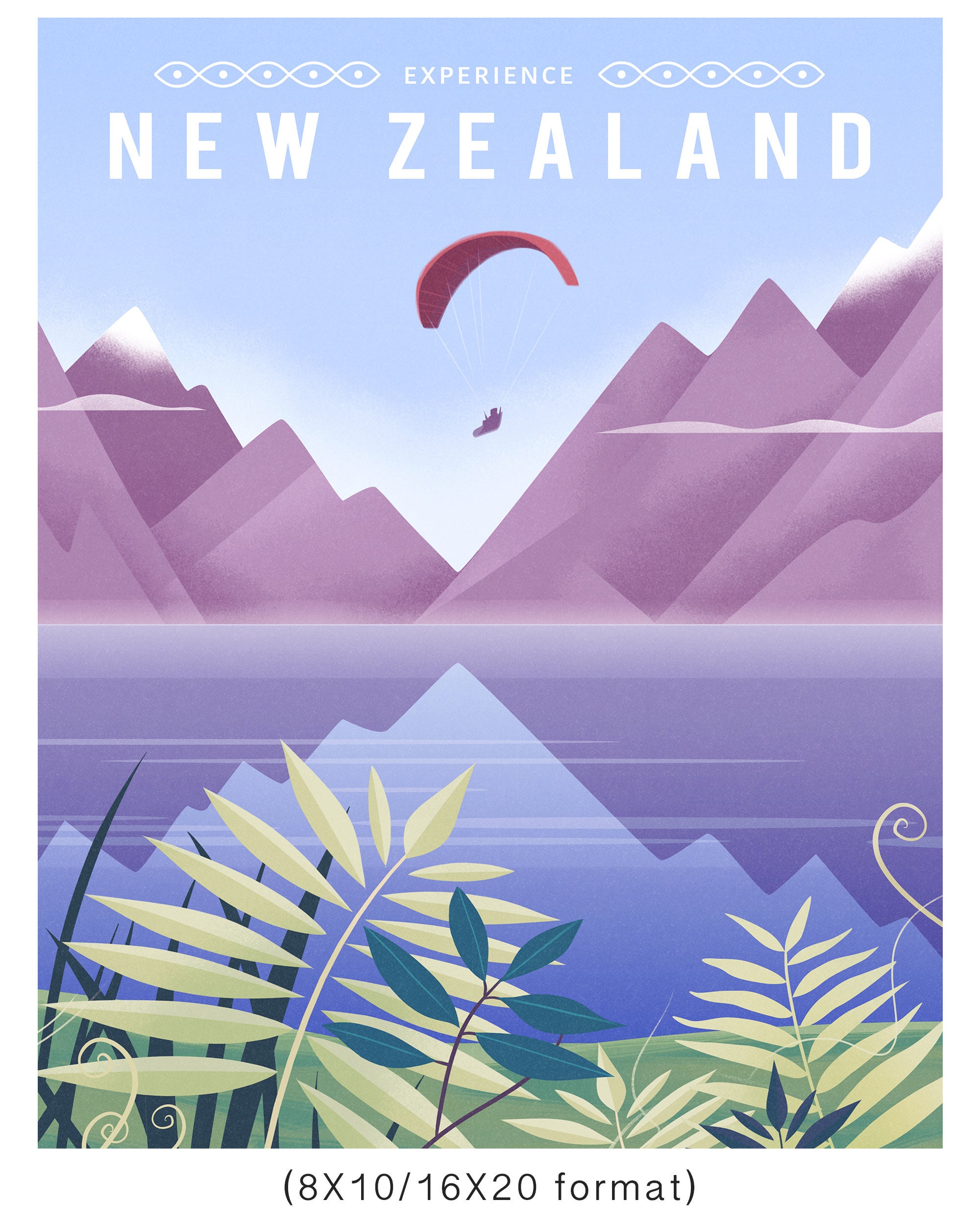 New Zealand Poster - Wall Art Print - New Zealand Travel Poster ...