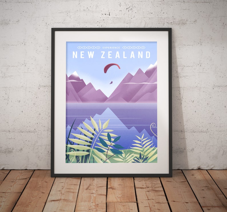 New Zealand Poster - Wall Art Print - New Zealand Travel Poster ...