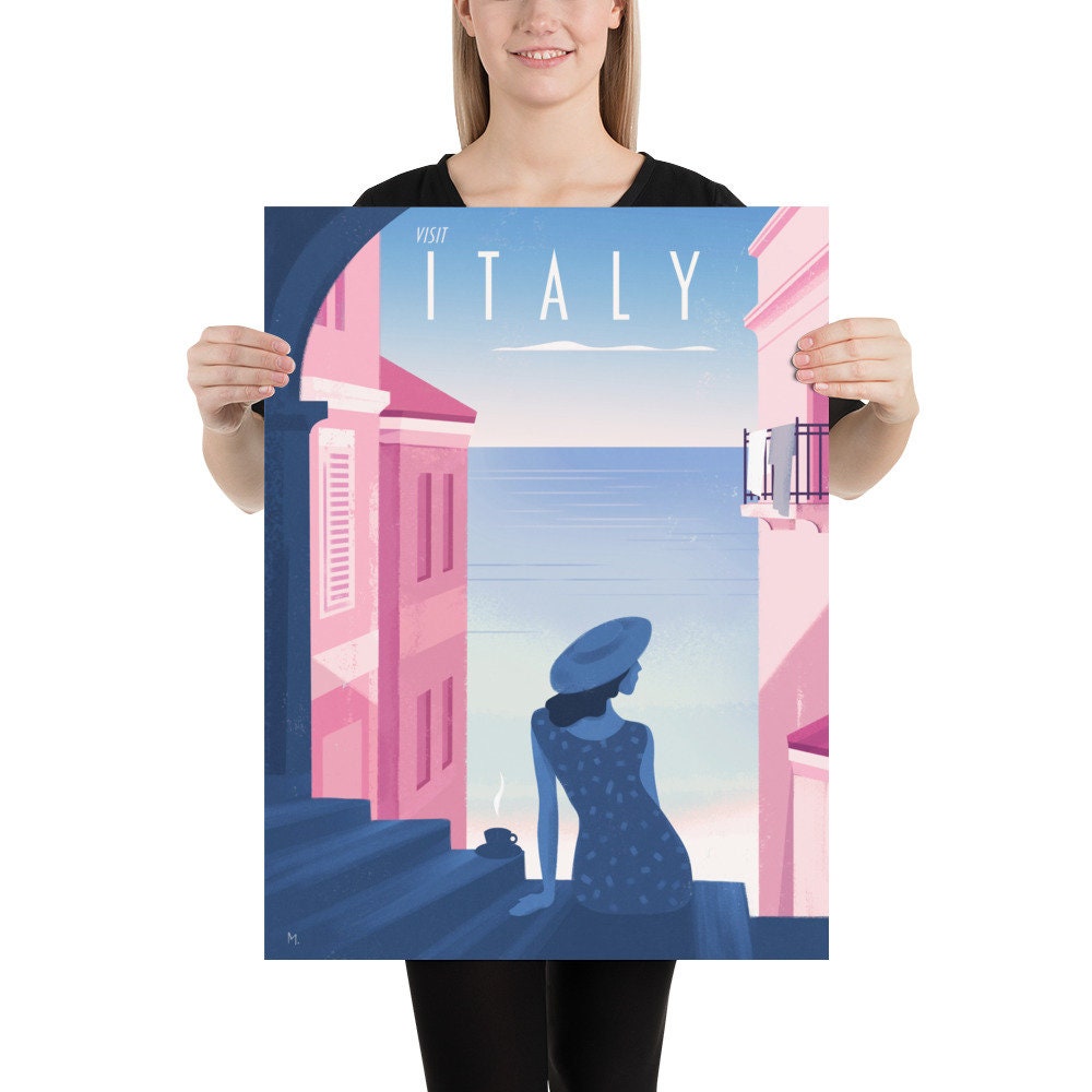 Vintage Travel Poster Italy Poster Retro Travel Art Wall - Etsy