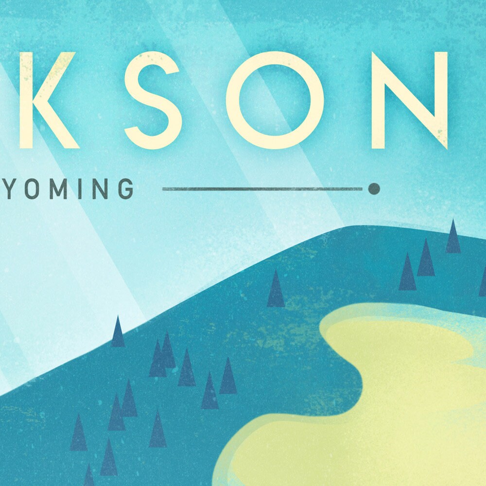 Wyoming Poster, Wyoming Wall Decor, Wyoming Travel Poster, Jackson ...