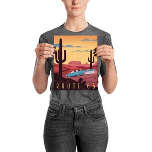 Vintage Travel Poster, Route 66 Poster, Route 66 Wall Art, Gift for Him ...