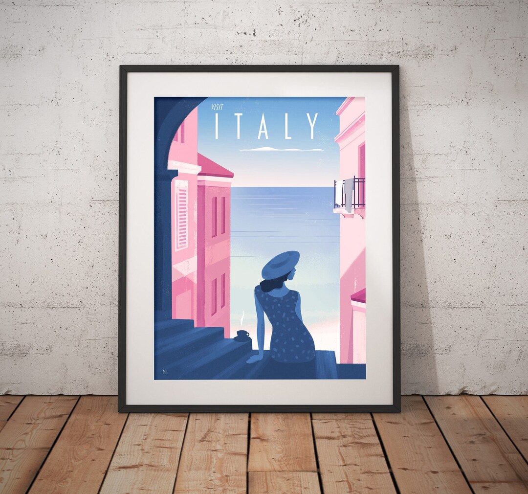 Vintage Travel Poster - Italy Poster - Retro Travel Art - Wall Art ...