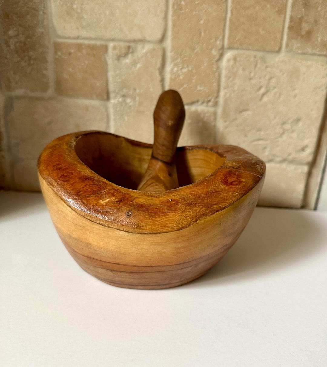 Primitive Mortar and Pestle Farmhouse Tool, Country Kitchen, Vintage Home Shelf Decor, Dining ...