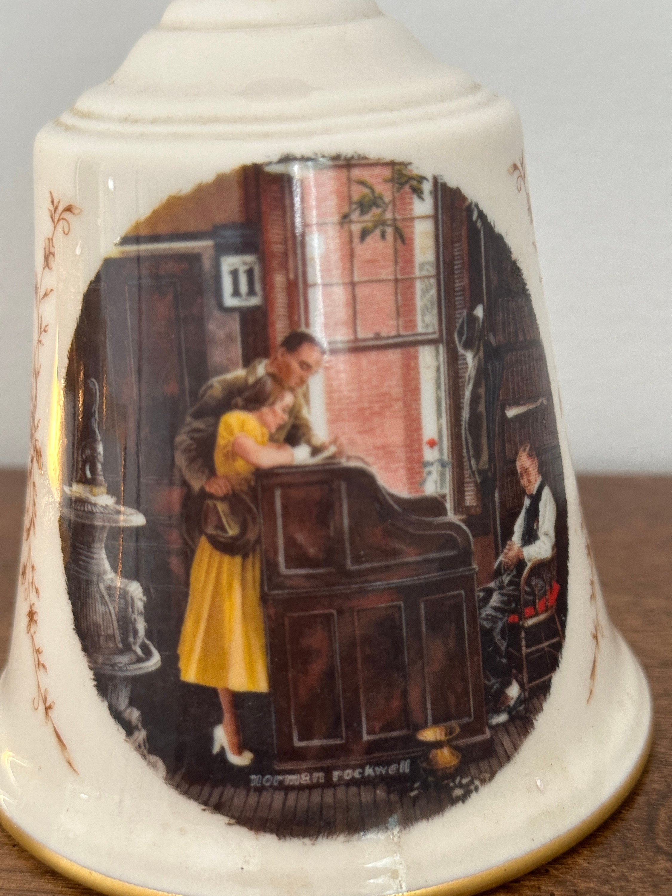 Norman Rockwell the Marriage License Bell With Wooden Handle - Etsy