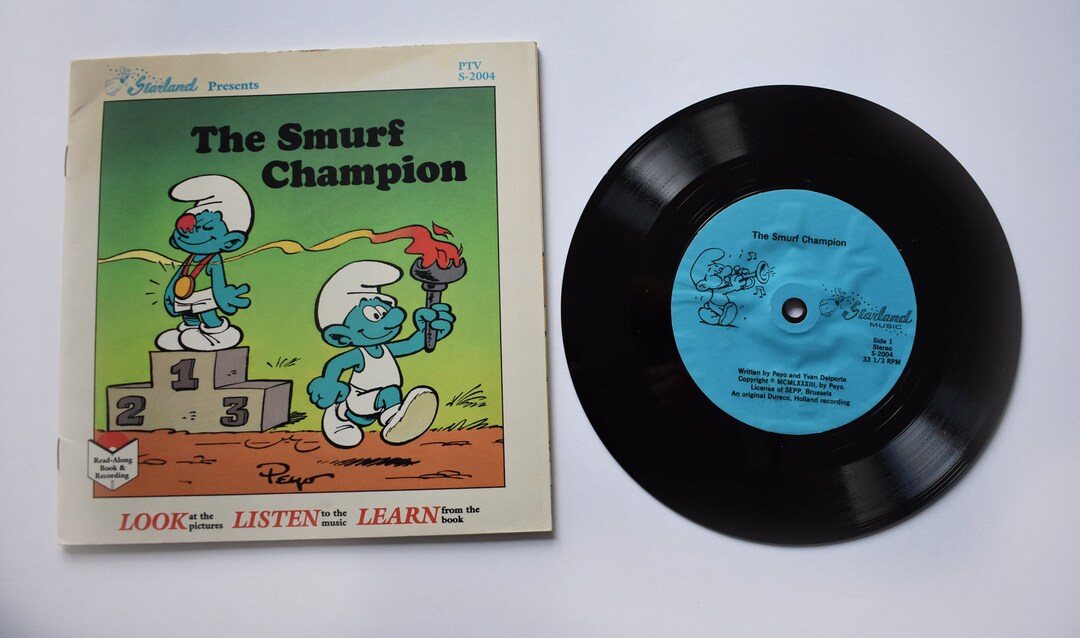 The Smurf Champion, Look Listen Learn Book and & 33 1/3 RPM, Record ...
