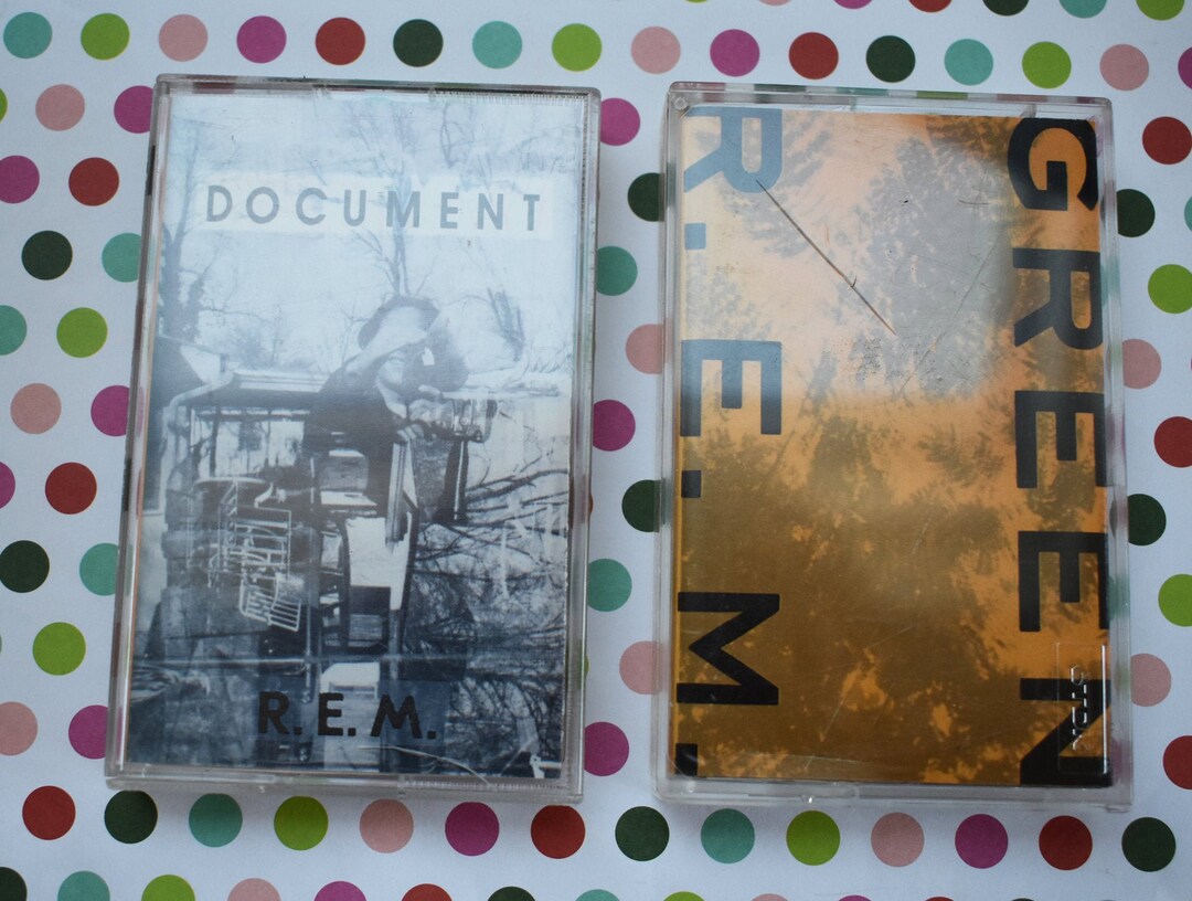 R.E.M., 2 Cassette Tapes, Document REM No. 5 and Green REM, Vintage ...
