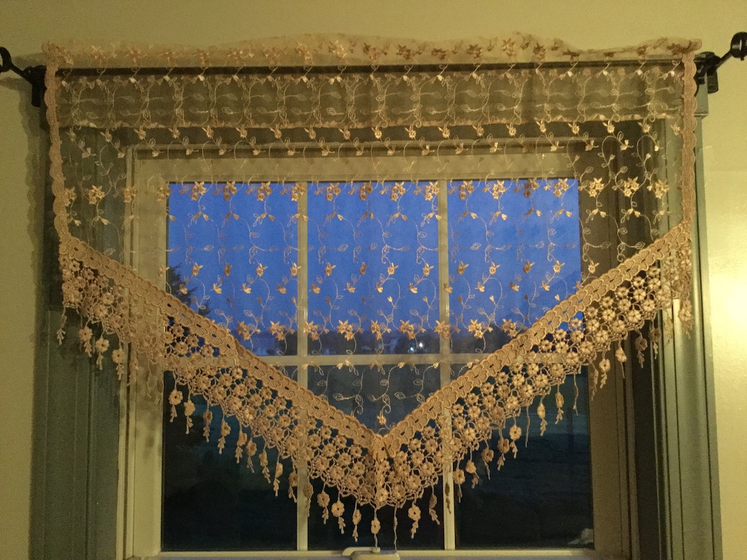 Floral Lace Pointed Valance - Etsy
