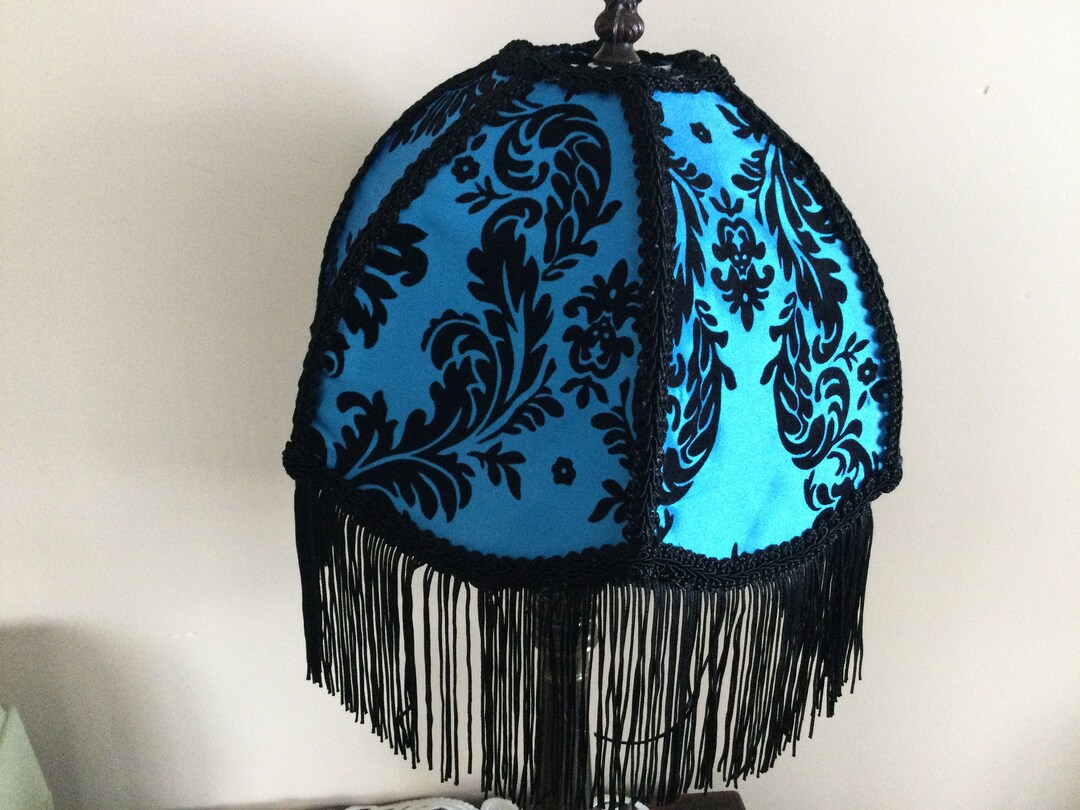 Victorian Royal Blue Damask Lampshade - Etsy