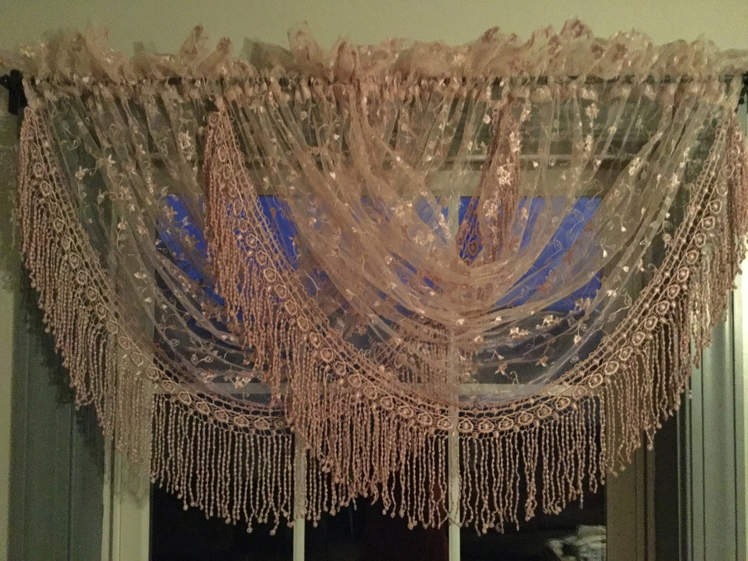 Curtain Valance Arch Lace Embroidery Flowers - Etsy