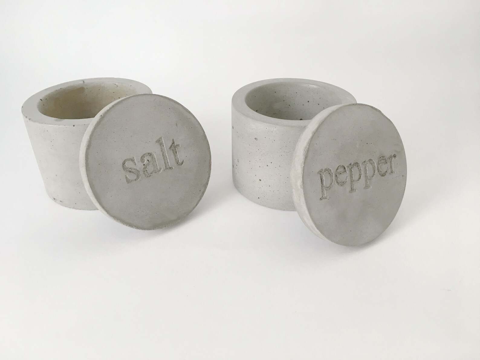 Concrete Salt Pepper Cellar With Lid Kitchenware Holder Cup Modern ...