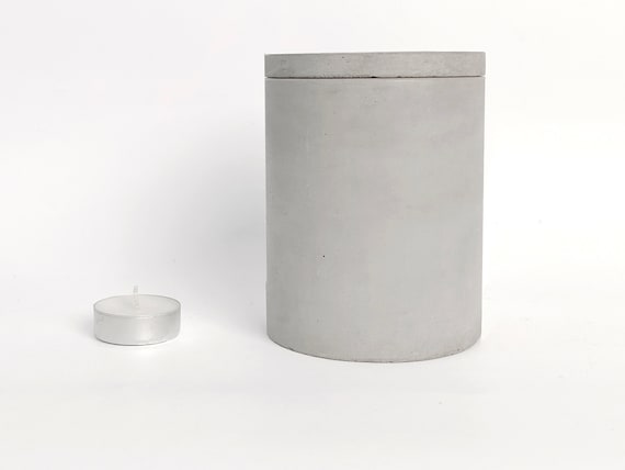 Concrete Jar With Lid Kitchenware Holder Cup Holder Kitchen - Etsy