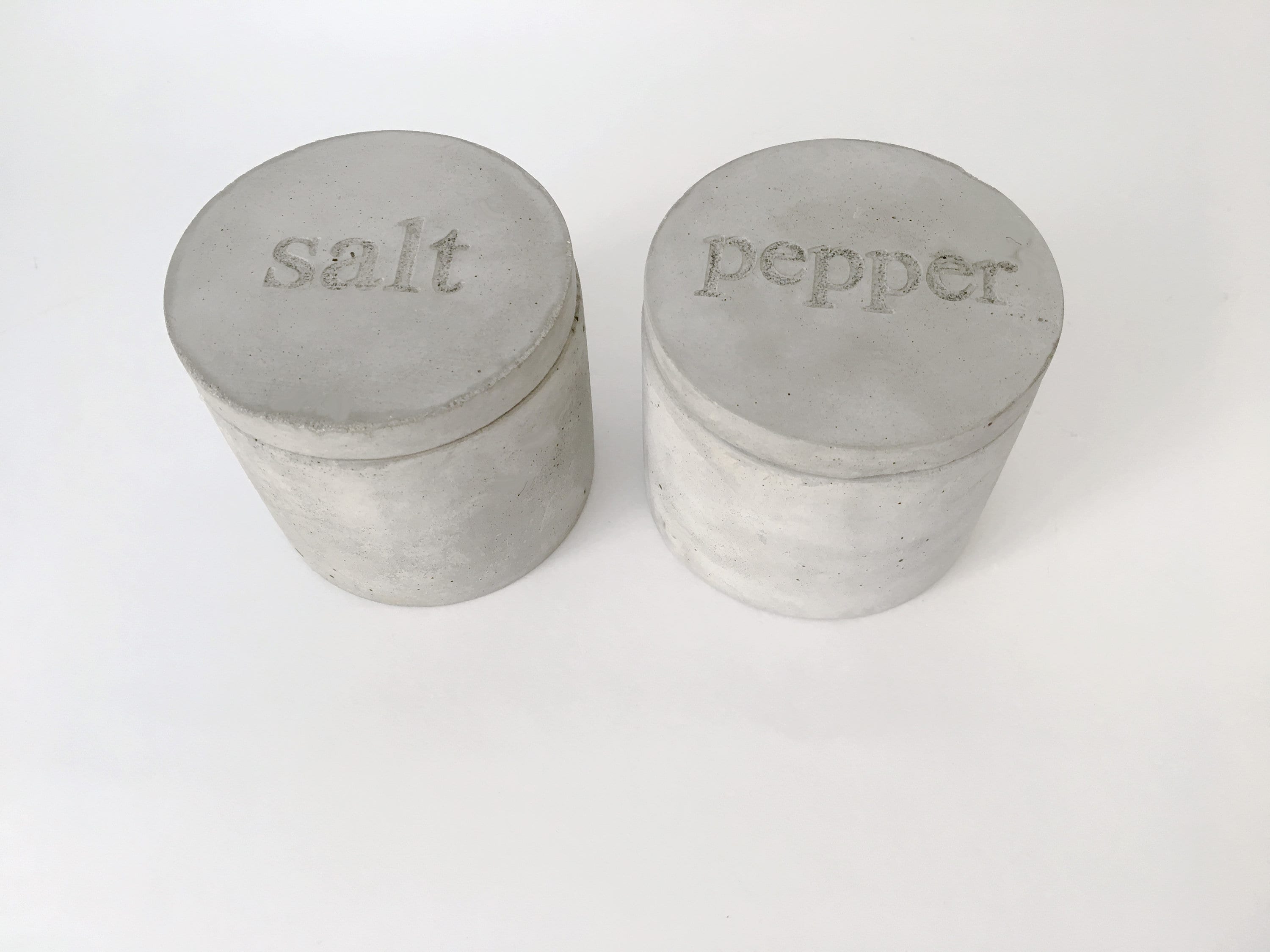 Concrete Salt Pepper Cellar With Lid Kitchenware Holder Cup Modern ...