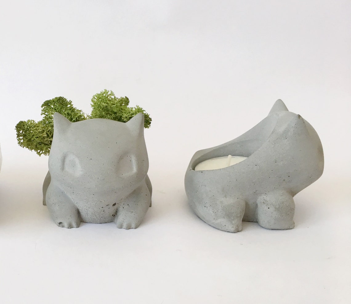 Concrete Pokemon Bulbasaur Home Decor Statue Sculpture French Planter ...