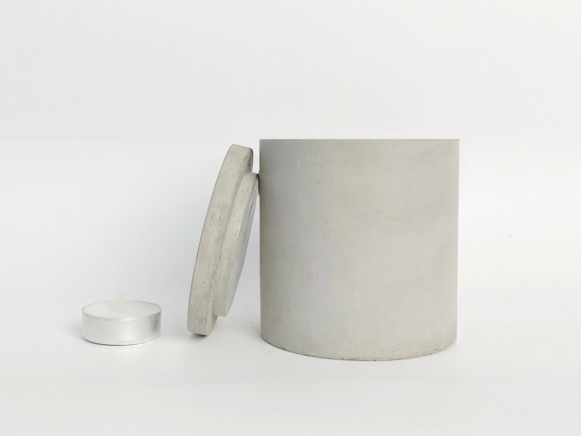 Concrete Jar With Lid Kitchenware Holder Cup Holder Kitchen Modern ...