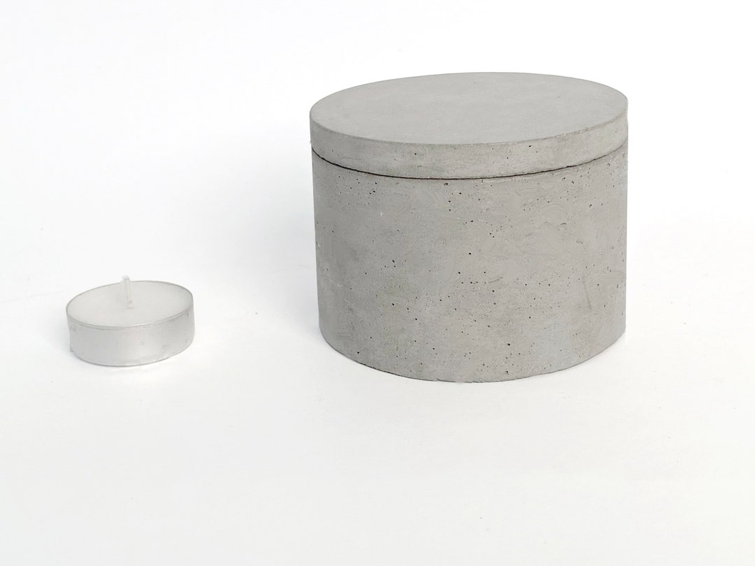 Concrete Jar With Lid Medium Kitchenware Holder Cup Holder Kitchen ...