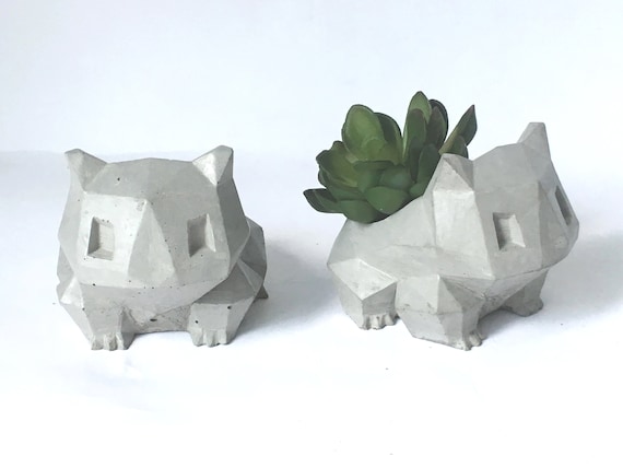 Concrete Pokemon Bulbasaur Faceted Home Decor Statue Sculpture | Etsy