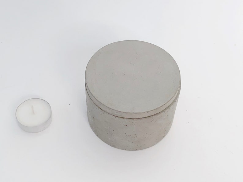 Concrete Jar With Lid Medium Kitchenware Holder Cup Holder Kitchen ...