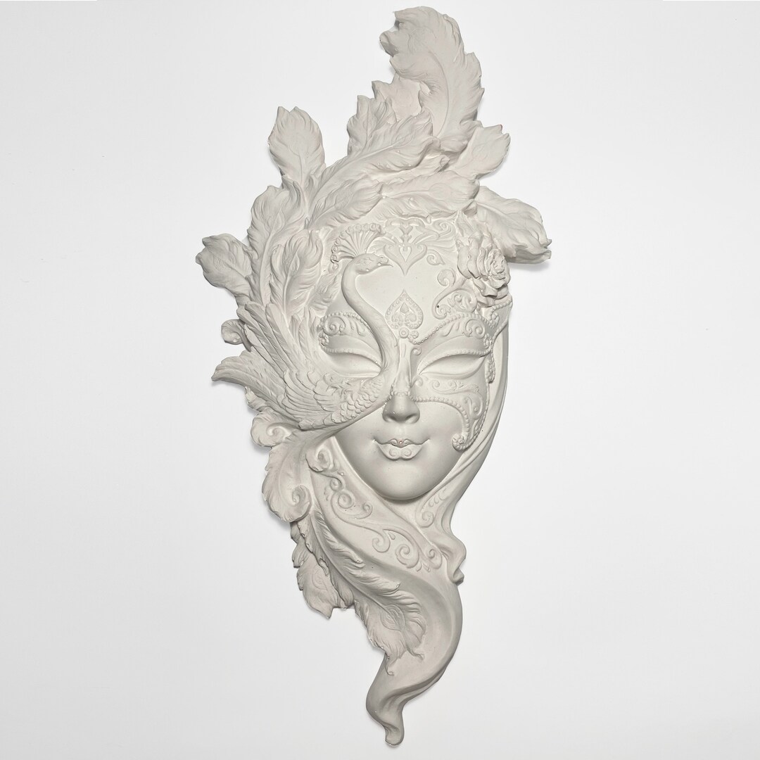 Large Venetian Peacock Lady Mask Statue DIY Masquerade Carnival Mask ...